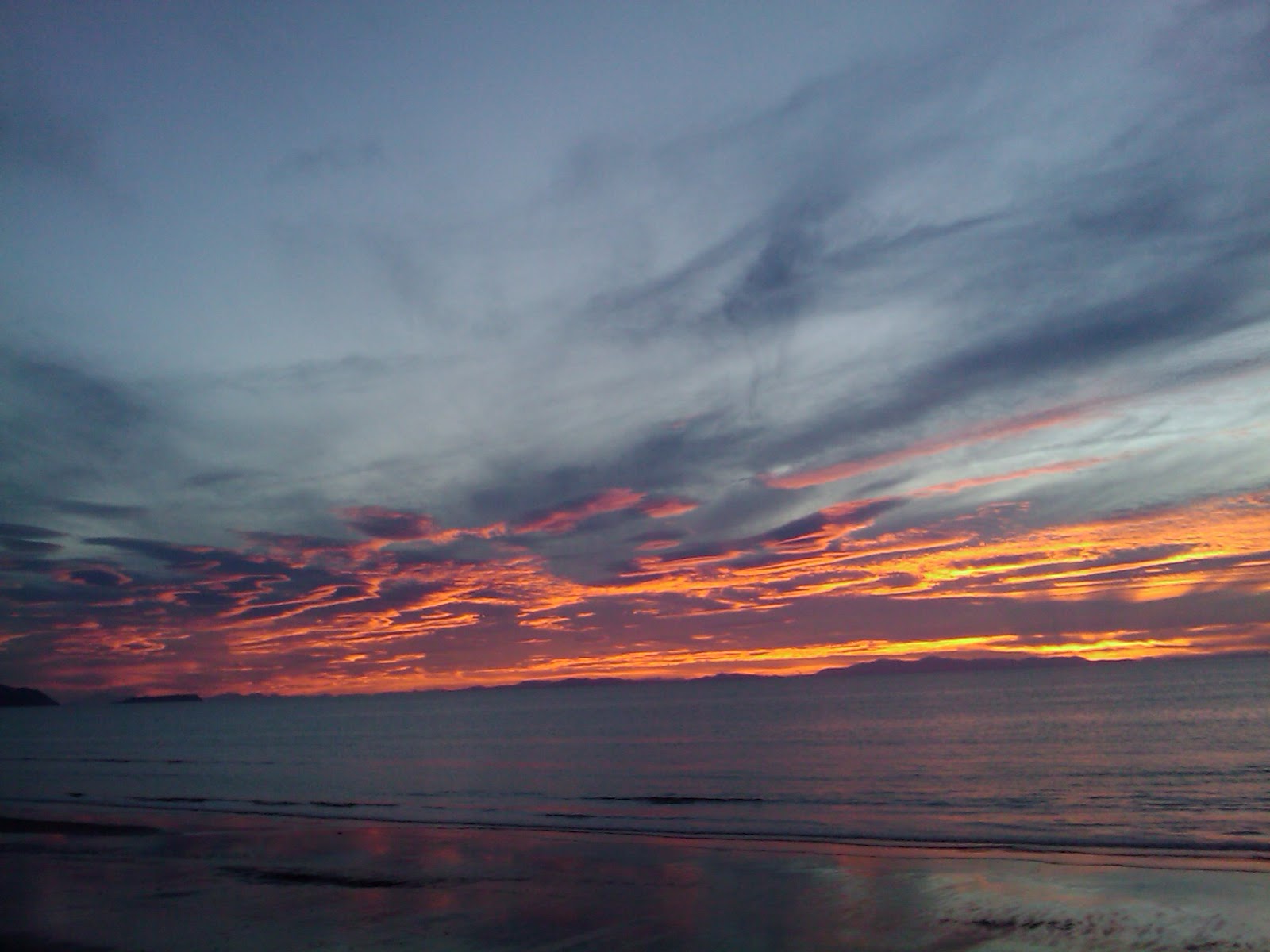 Bernie and Graham's big adventure: Sunset from Raumati South beach